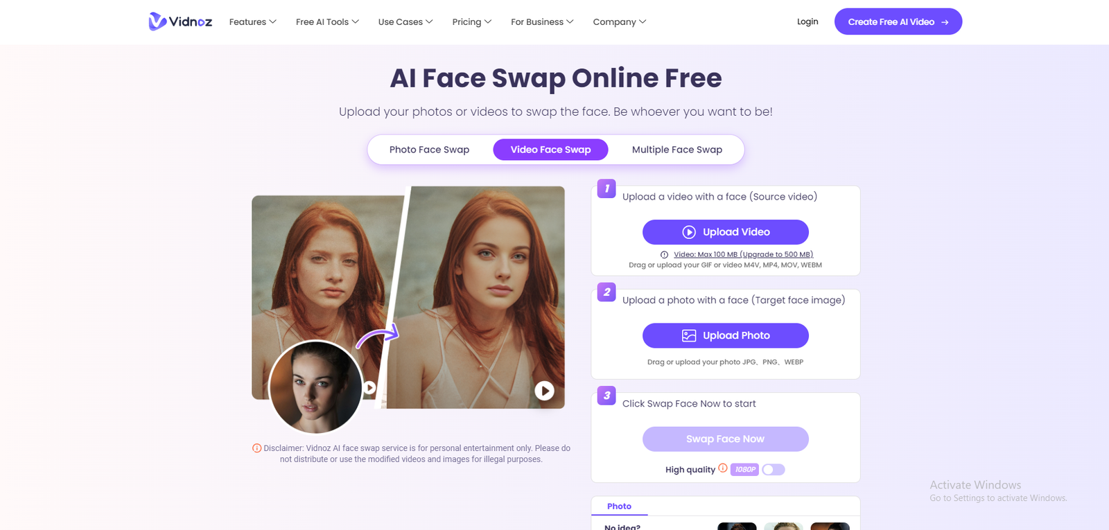 Vidnoz Face Swap: AI-Powered Face Swapping Tool Vidnoz Face Swap: AI-Powered Face Swapping Tool